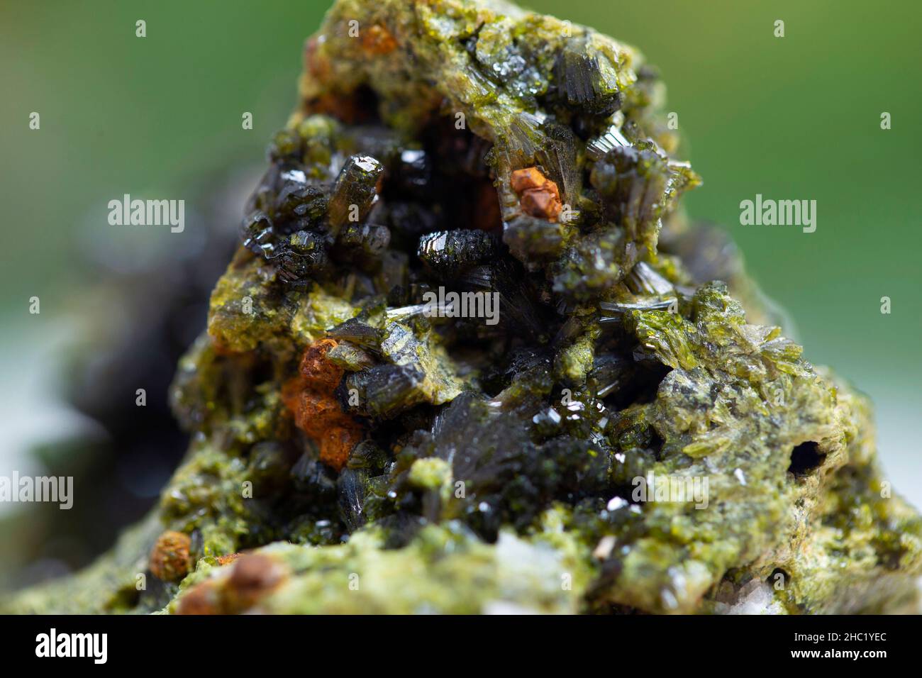 epidote, mineral specimen stone rock geology gem crystal Stock Photo ...