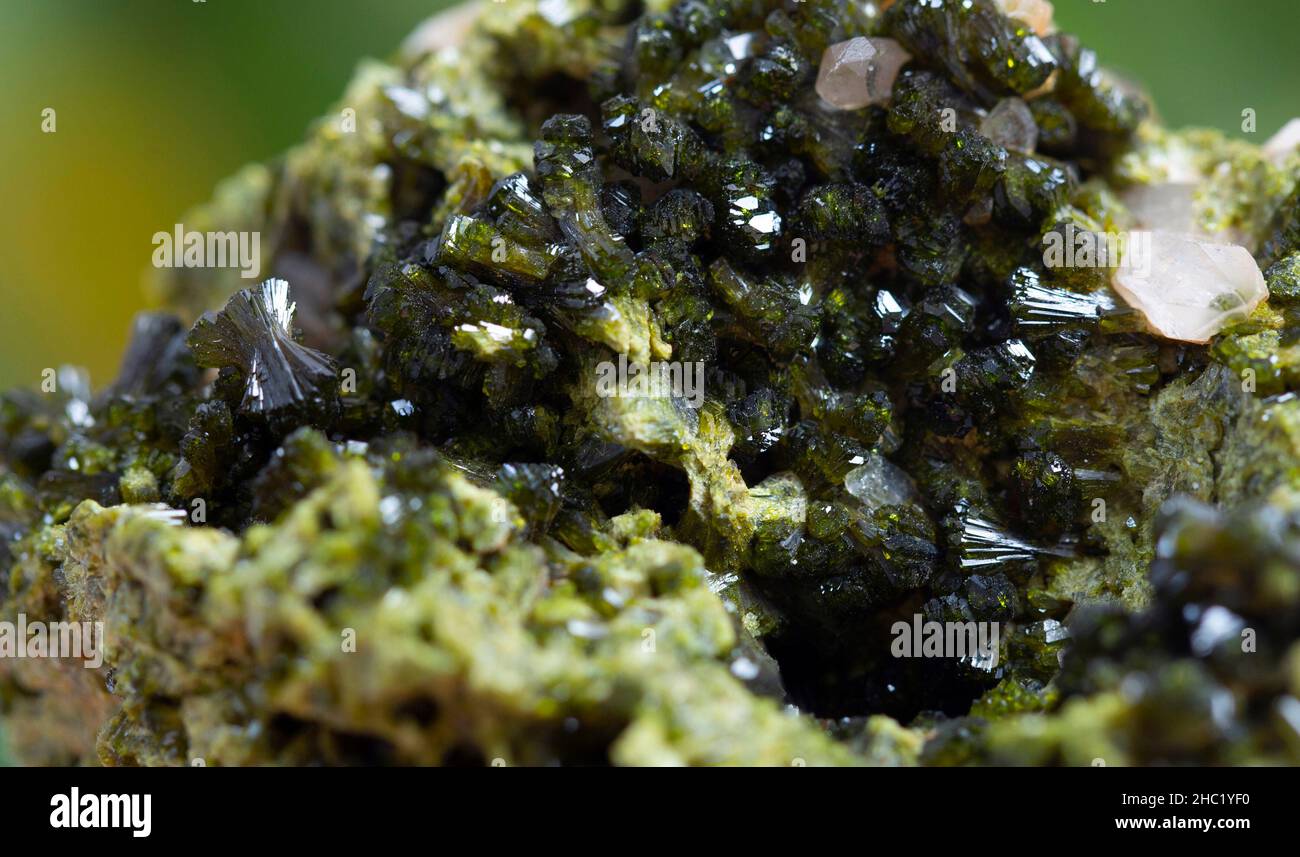 epidote, mineral specimen stone rock geology gem crystal Stock Photo ...