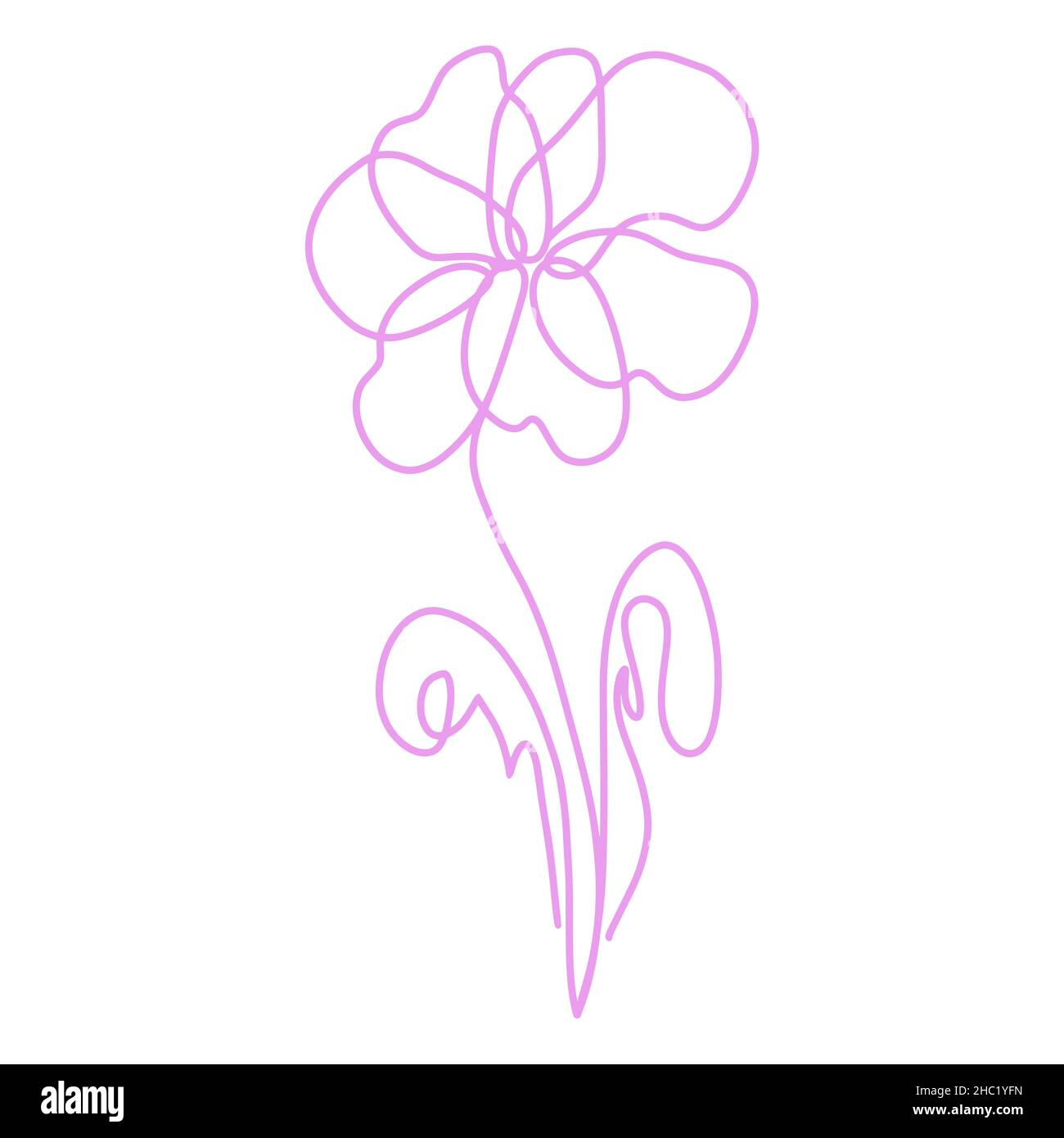 Isolated flower line art doodle vector illustration Stock Vector Image ...