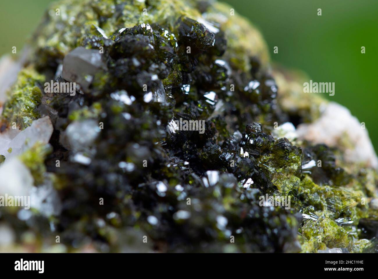 epidote, mineral specimen stone rock geology gem crystal Stock Photo ...
