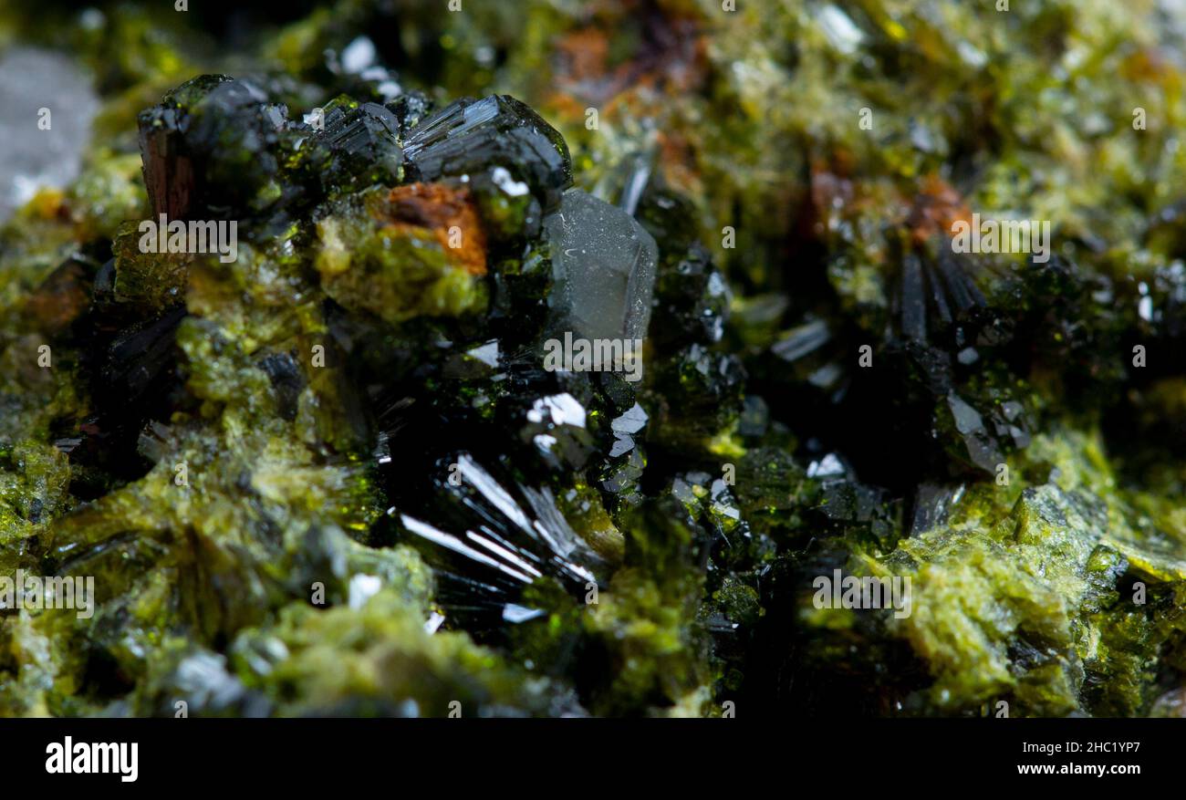 epidote, mineral specimen stone rock geology gem crystal Stock Photo ...