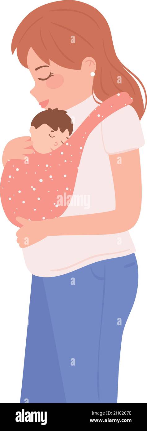 mother carrying a baby Stock Vector Image & Art - Alamy