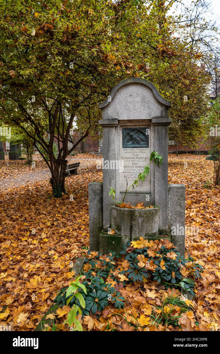 View of famous Old North Cemetery of Munich, Germany with historic ...