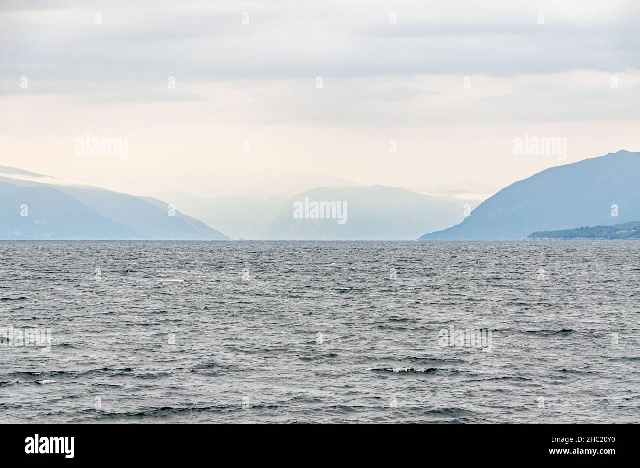 Fjord fall view in overcast day. (Norway Stock Photo - Alamy