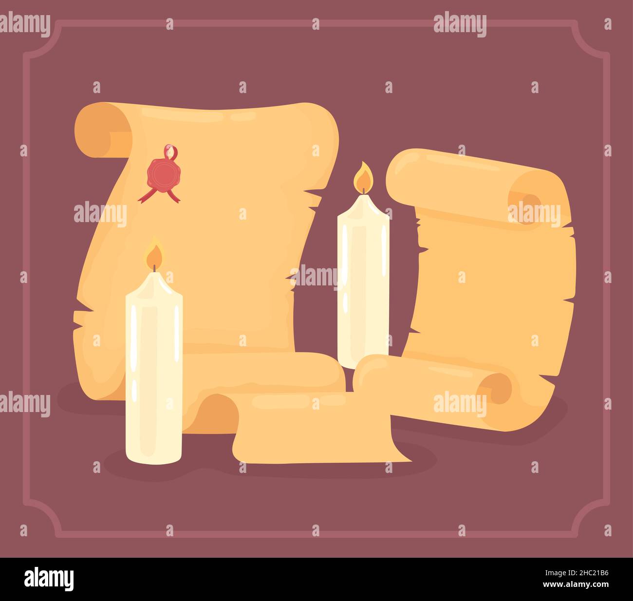 parchment papers and candles Stock Vector Image & Art - Alamy