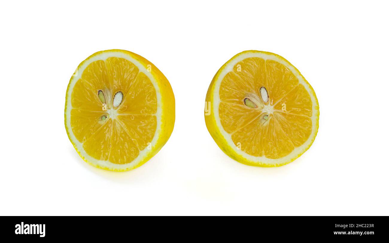 Half lemon, set of half lemons isolated on white background Stock Photo ...