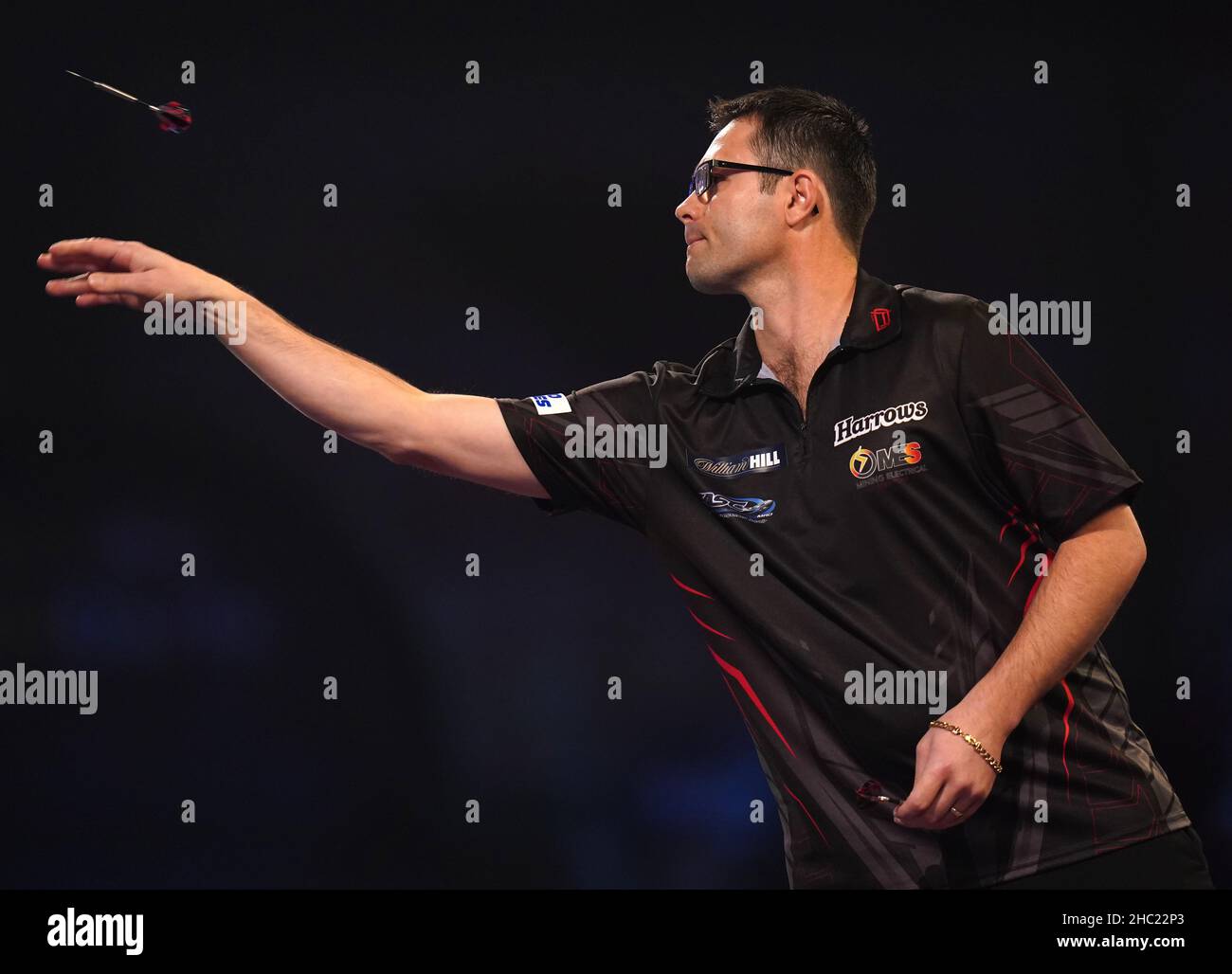Damon Heta in action during day nine of the William Hill World Darts ...