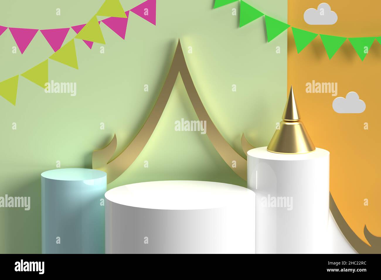 The 3D Songkran festival background Stock Photo - Alamy