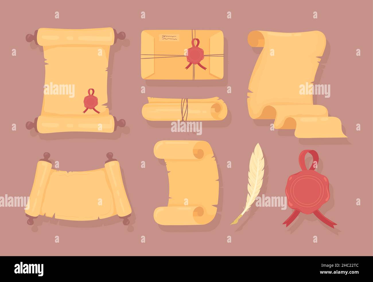 icons parchment papers Stock Vector Image & Art - Alamy