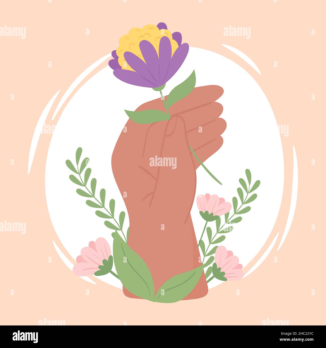 hand holding a flower Stock Vector Image & Art - Alamy