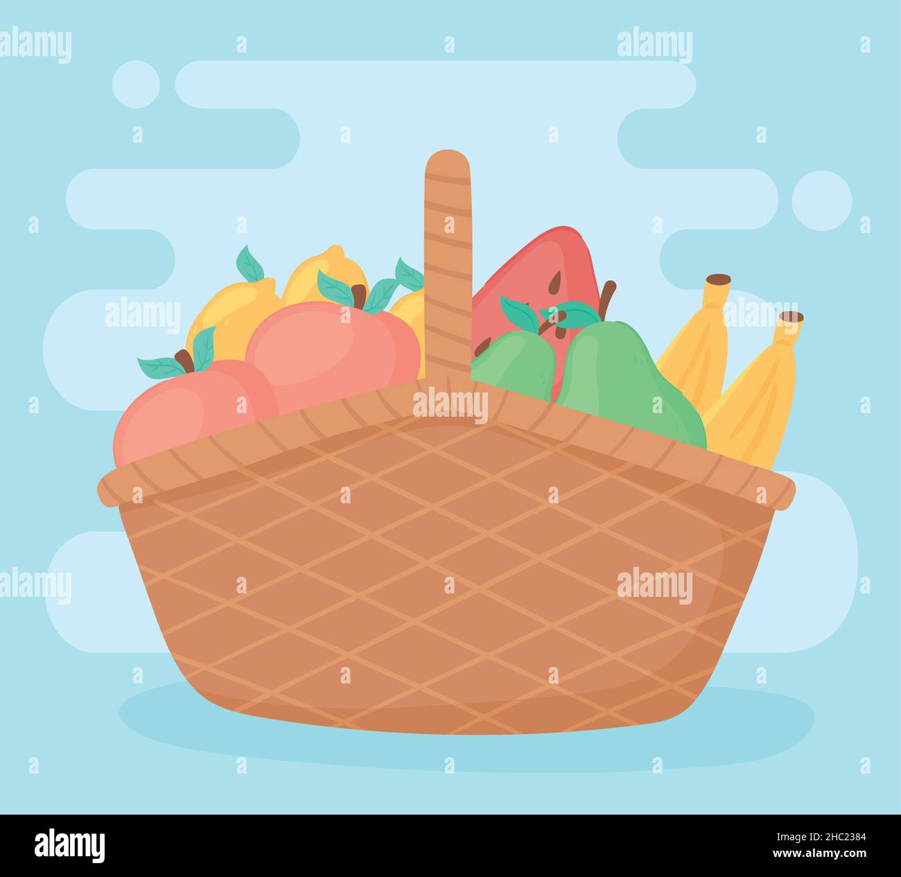 Food basket ripe fruits Stock Vector Images - Alamy