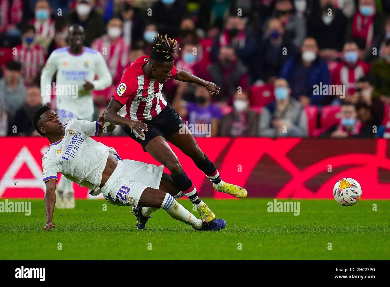 Vinicius Jr of Real Madrid and Nico Williams of Athletic Club during ...