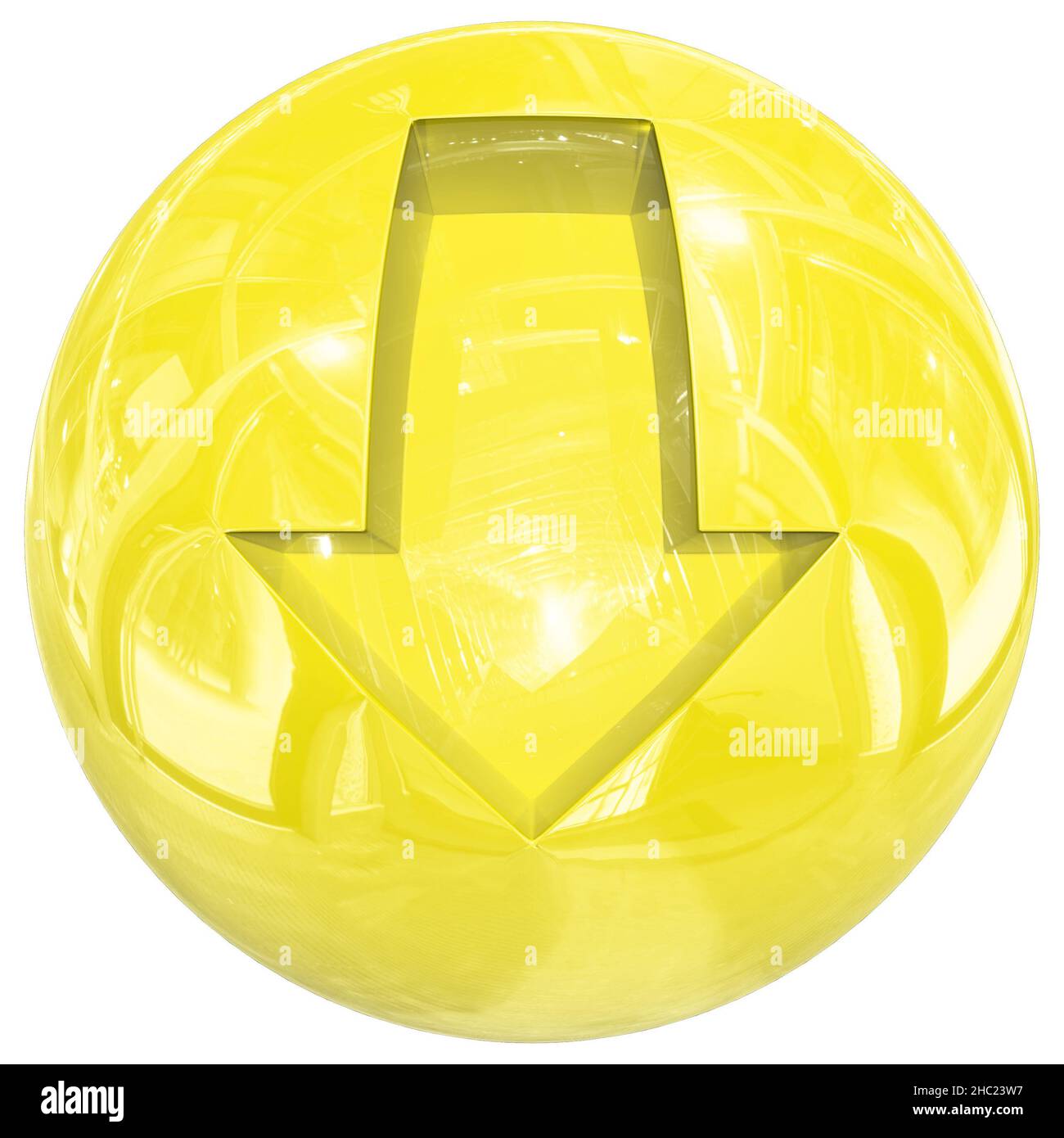 Sphere with arrow - download button 3d isolated - 3d rendering Stock Photo - Alamy