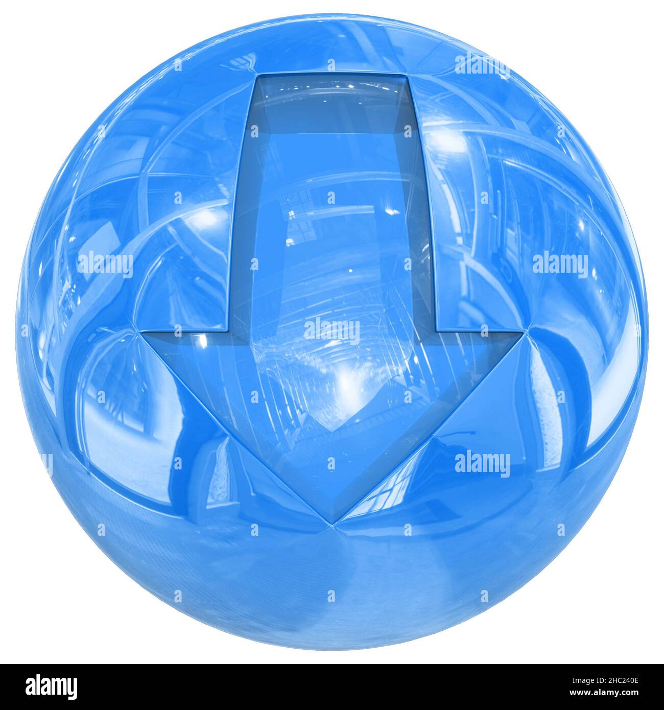 Sphere with arrow - download button 3d isolated - 3d rendering Stock ...