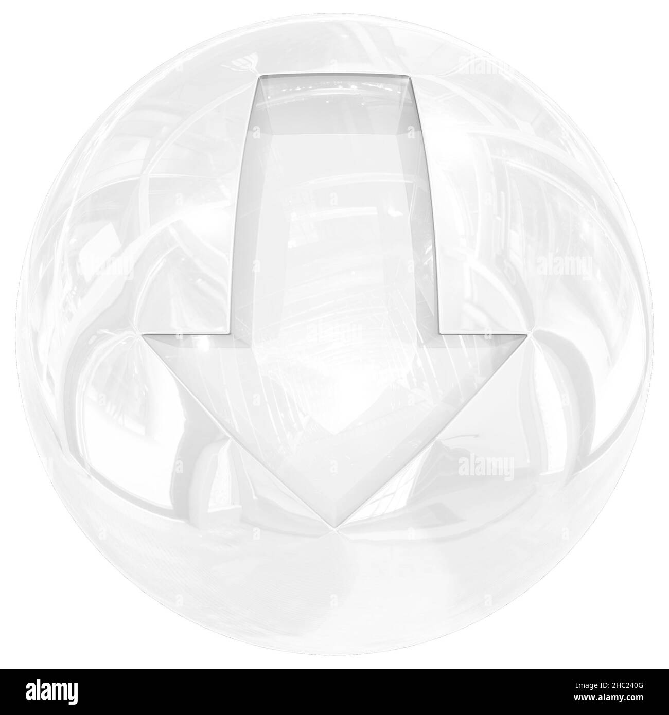 Sphere with arrow - download button 3d isolated - 3d rendering Stock ...