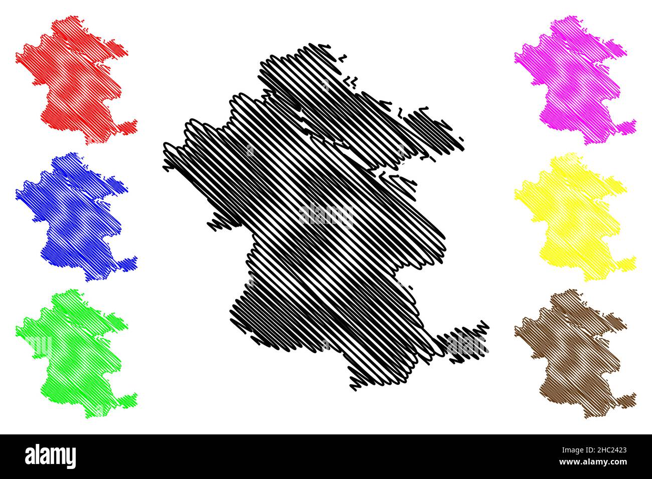 Narmada district (Gujarat State, Republic of India) map vector ...