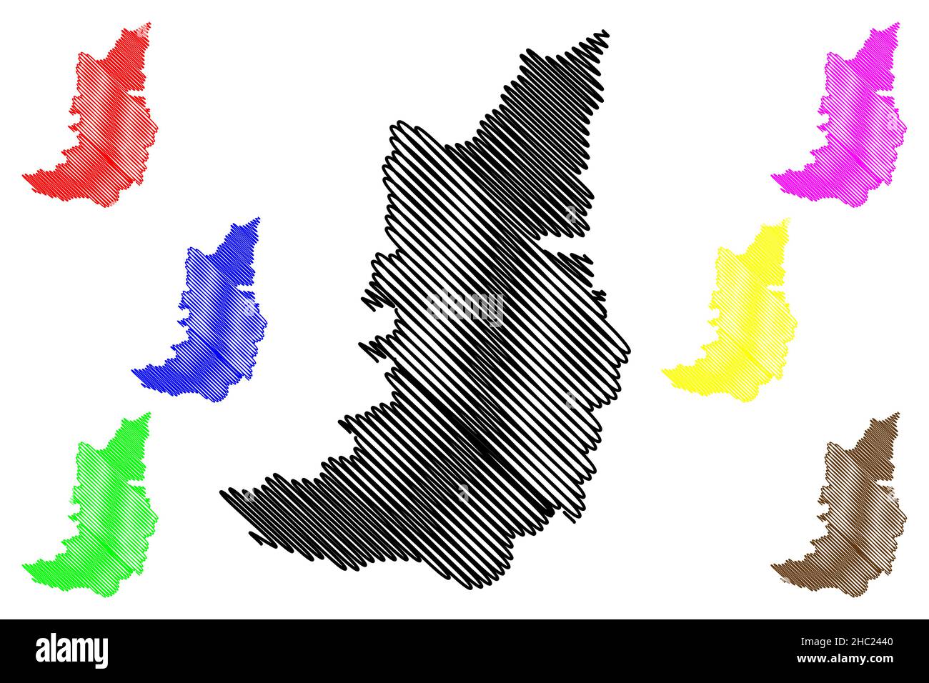 Narayanpet district (Telangana State, Republic of India) map vector ...