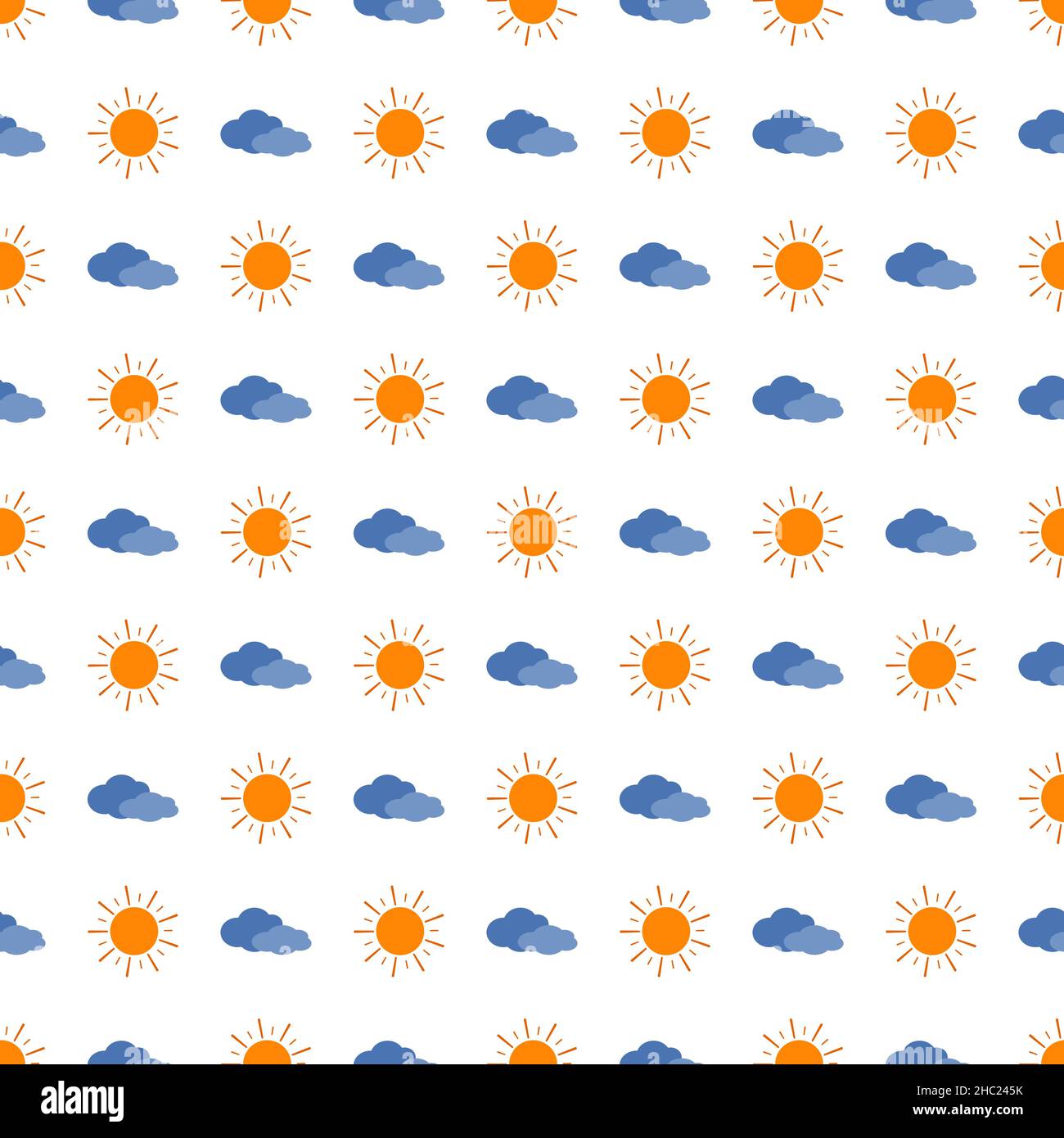 Cute simple seamless pattern with sun and cloud. Children print for ...