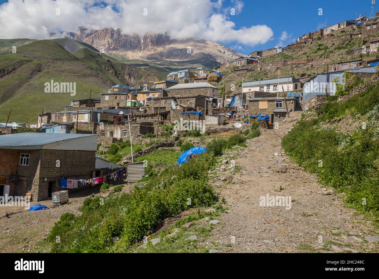 View of Xinaliq Khinalug village, Azerbaijan Stock Photo - Alamy