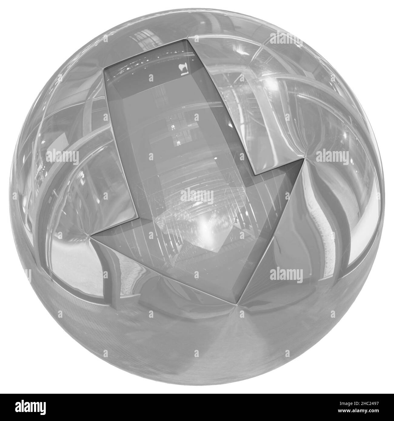 Sphere with arrow - download button 3d isolated - 3d rendering Stock Photo - Alamy