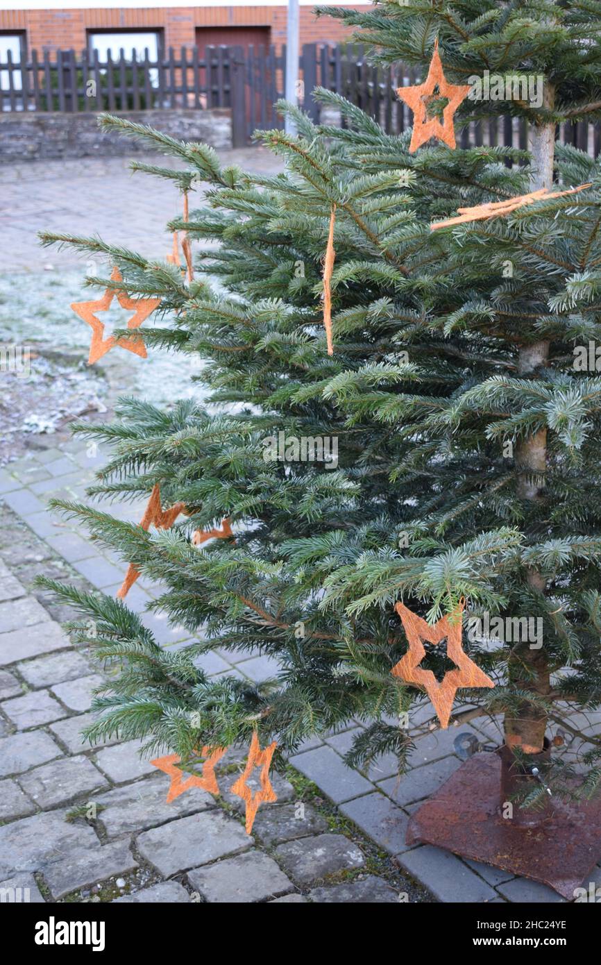 Christmas wooden tree stars on hi-res stock photography and images - Alamy