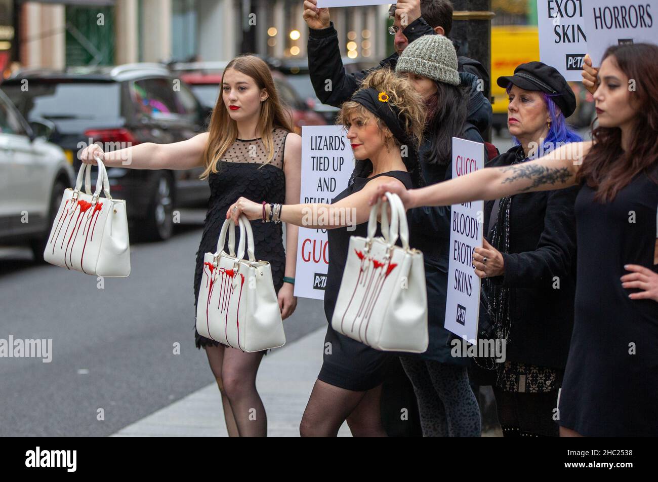 London, England, UK. 23rd Dec, 2021. PETA activists stage a protest ...