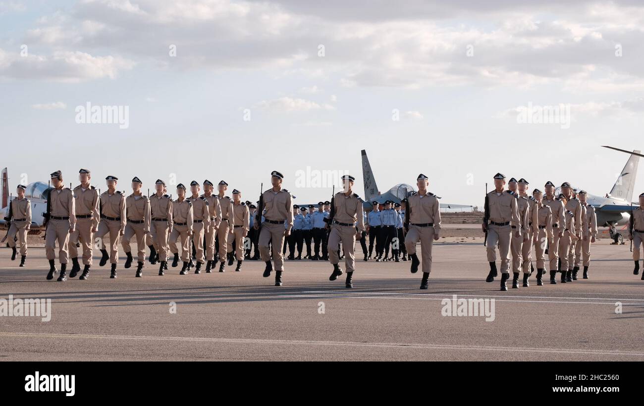 Hatzerim, Israel. 22th Dec, 2021. Newly qualified Israeli Air Force ...