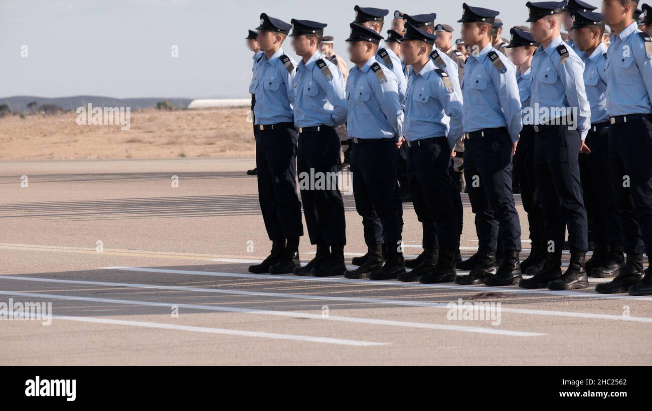 Hatzerim, Israel. 22th Dec, 2021. Newly qualified Israeli Air Force ...