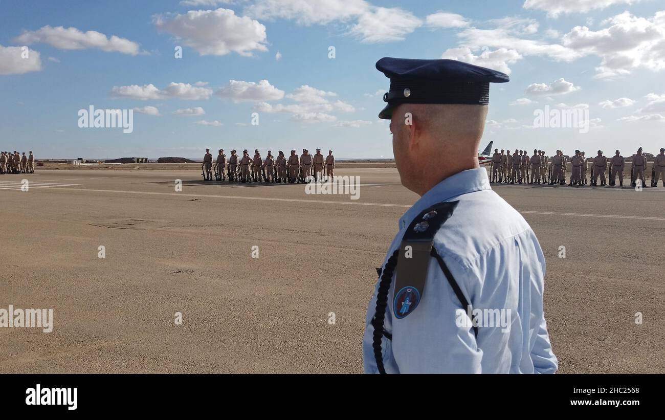 Hatzerim, Israel. 22th Dec, 2021. Cadet pilots stand in formation ...