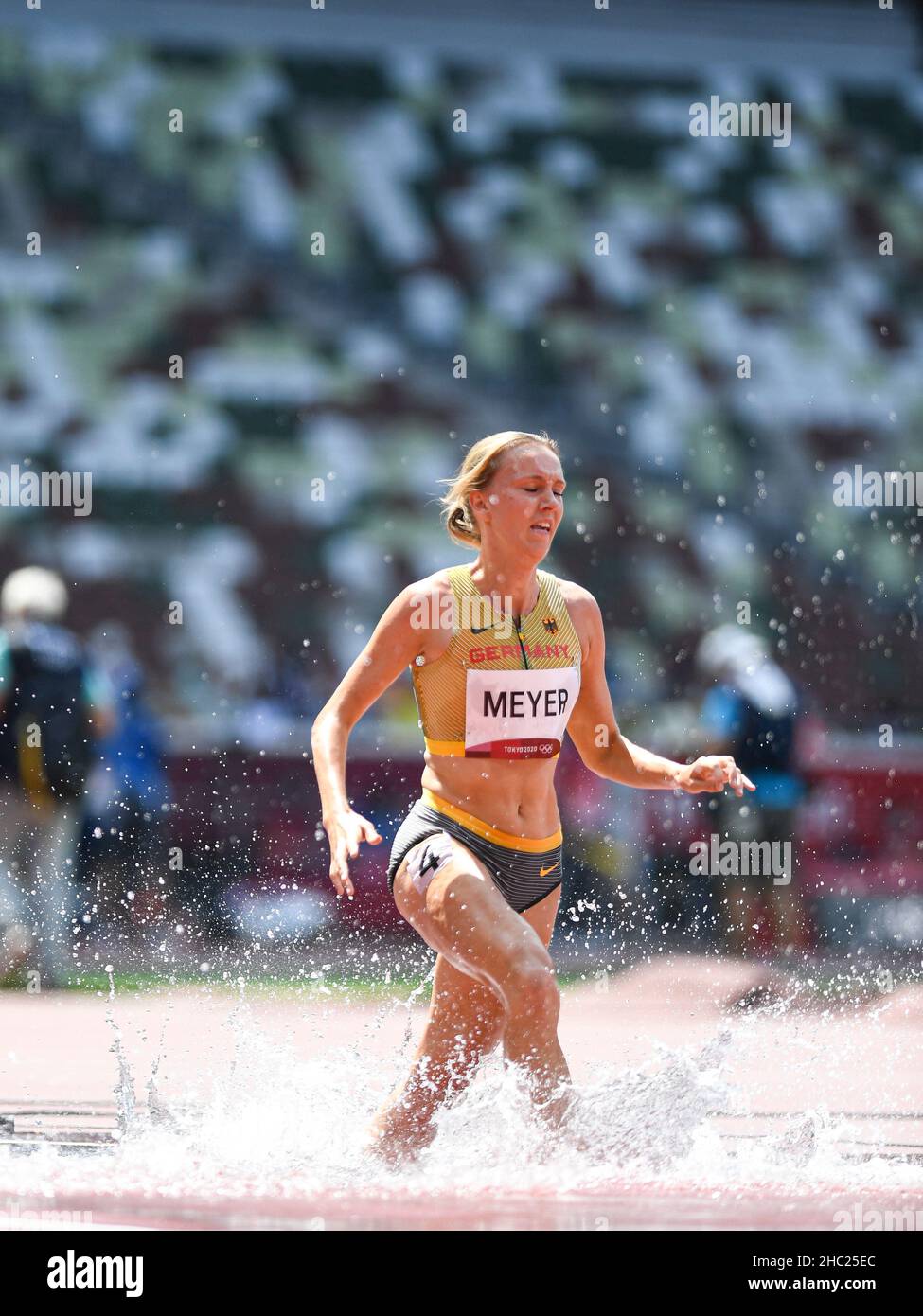 Lea Meyer participating the 3000 meters steeplechase at the 2020 Tokyo ...