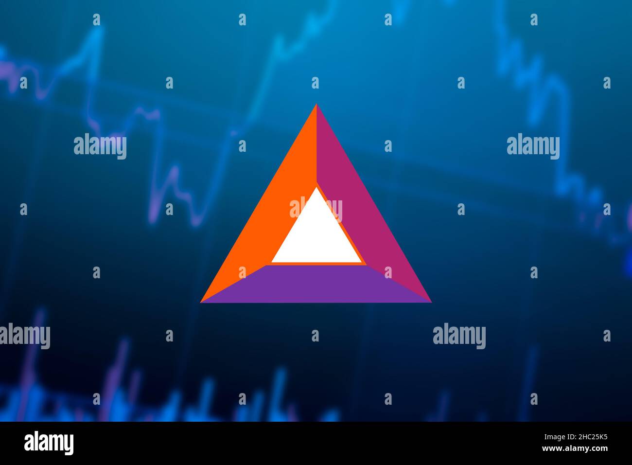Basic Attention Token BAT Cryptocurrency. BAT coin growth chart on the ...