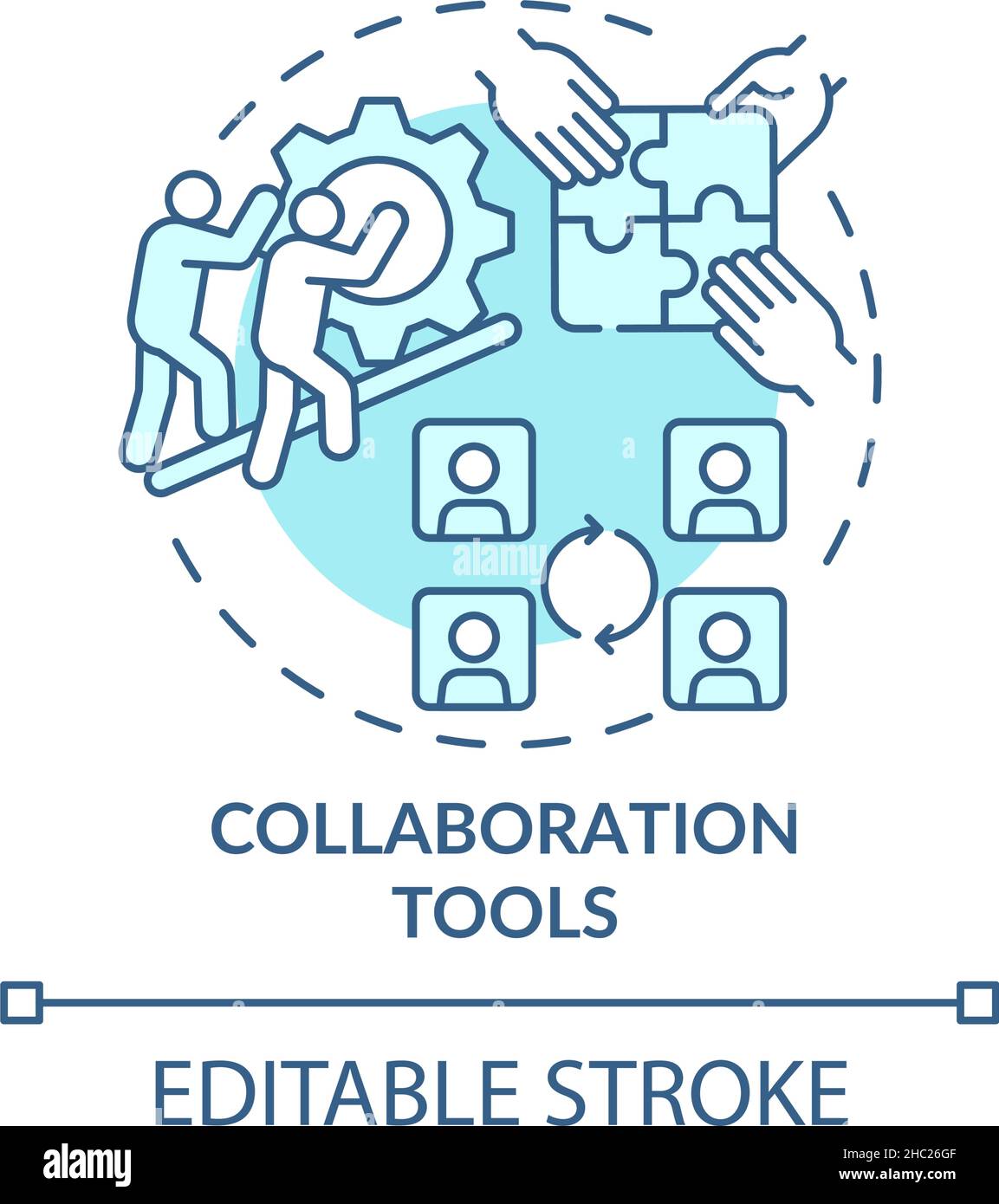 Cooperation collaboration teamwork workflow Stock Vector Images - Alamy