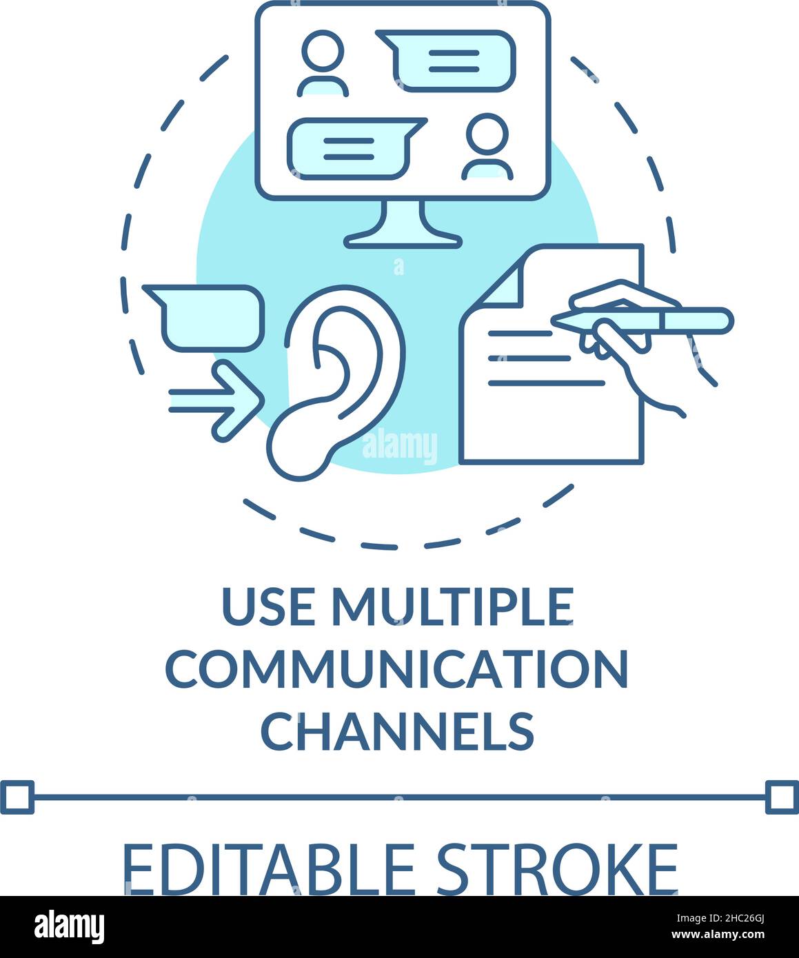 Use multiple communication channels turquoise concept icon Stock Vector Image & Art - Alamy
