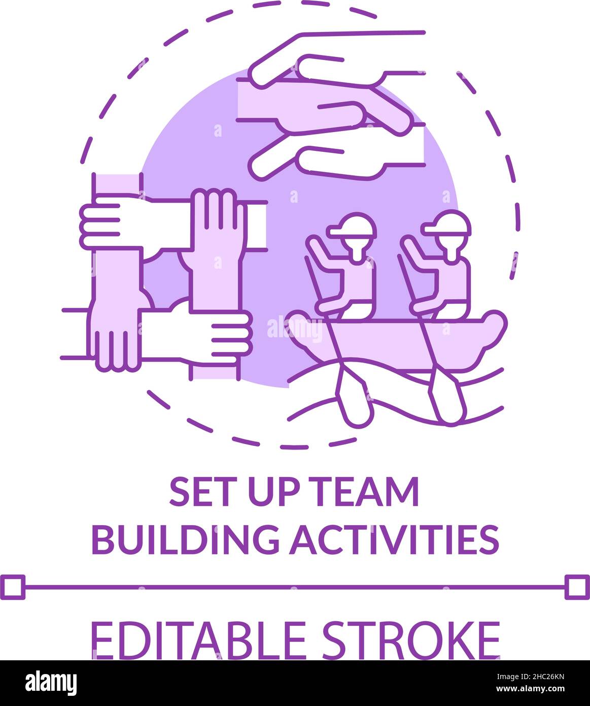 Set up team building activities purple concept icon Stock Vector Image ...