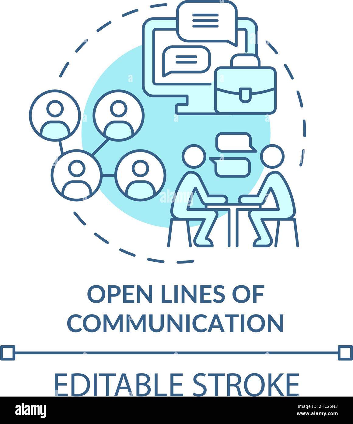 Open lines of communication turquoise concept icon Stock Vector Image & Art - Alamy