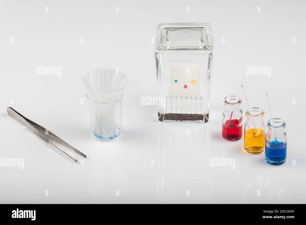 Thin layer chromatography equipments include jar, silica gel, capillary ...