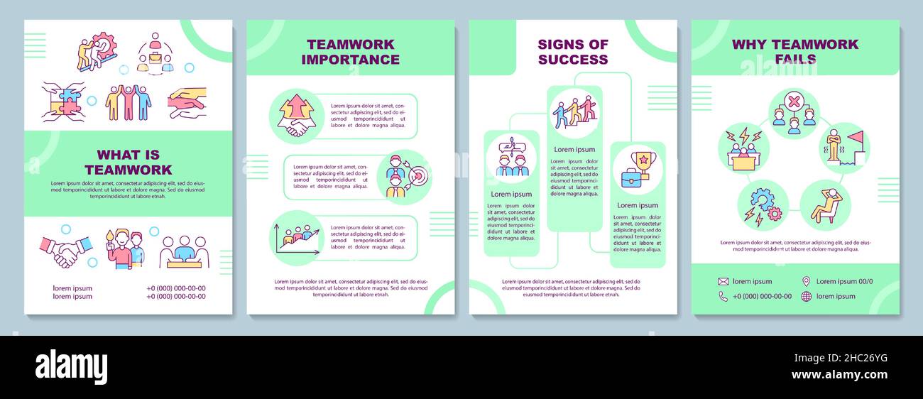 Teamwork green brochure template Stock Vector Image & Art - Alamy