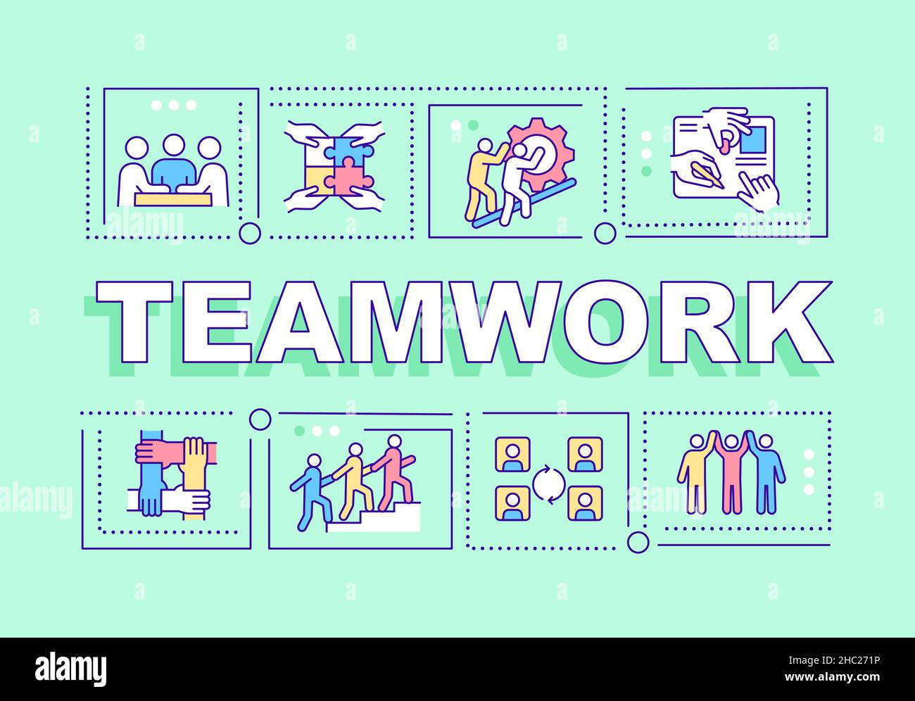 Teamwork word concepts green banner Stock Vector Image & Art - Alamy