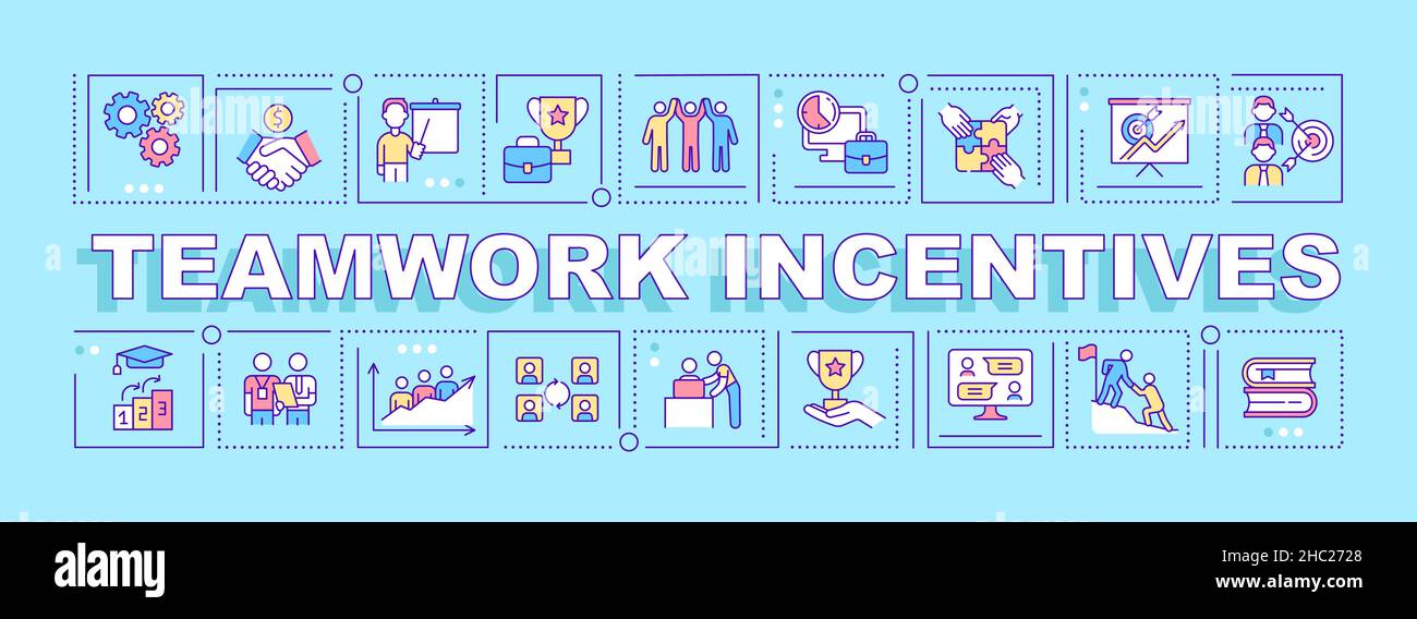 Teamwork incentives word concepts turquoise banner Stock Vector Image ...