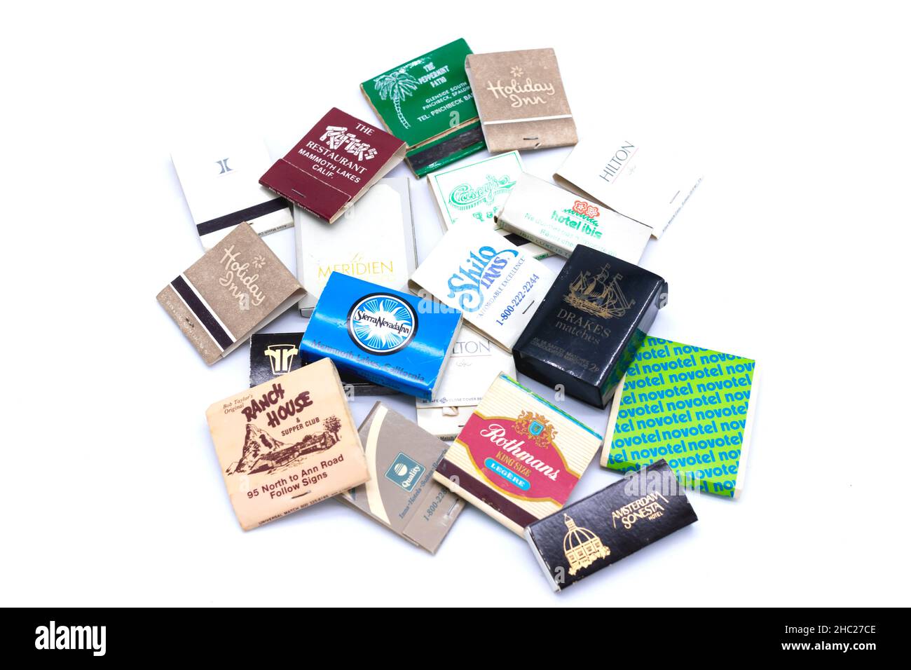 collection of vintage hotel and restaurant branded matchbooks and ...