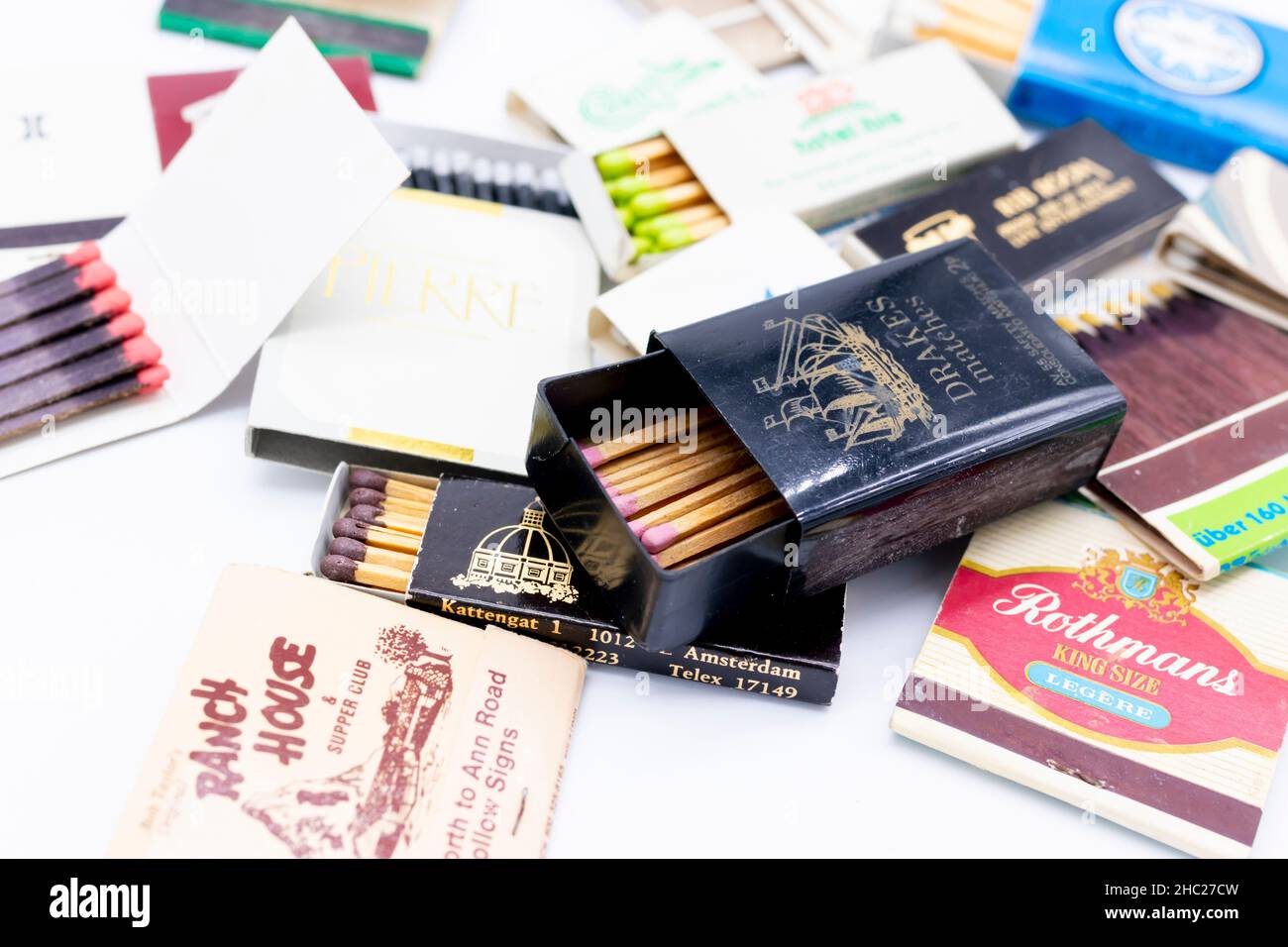 collection of vintage hotel and restaurant branded matchbooks and ...