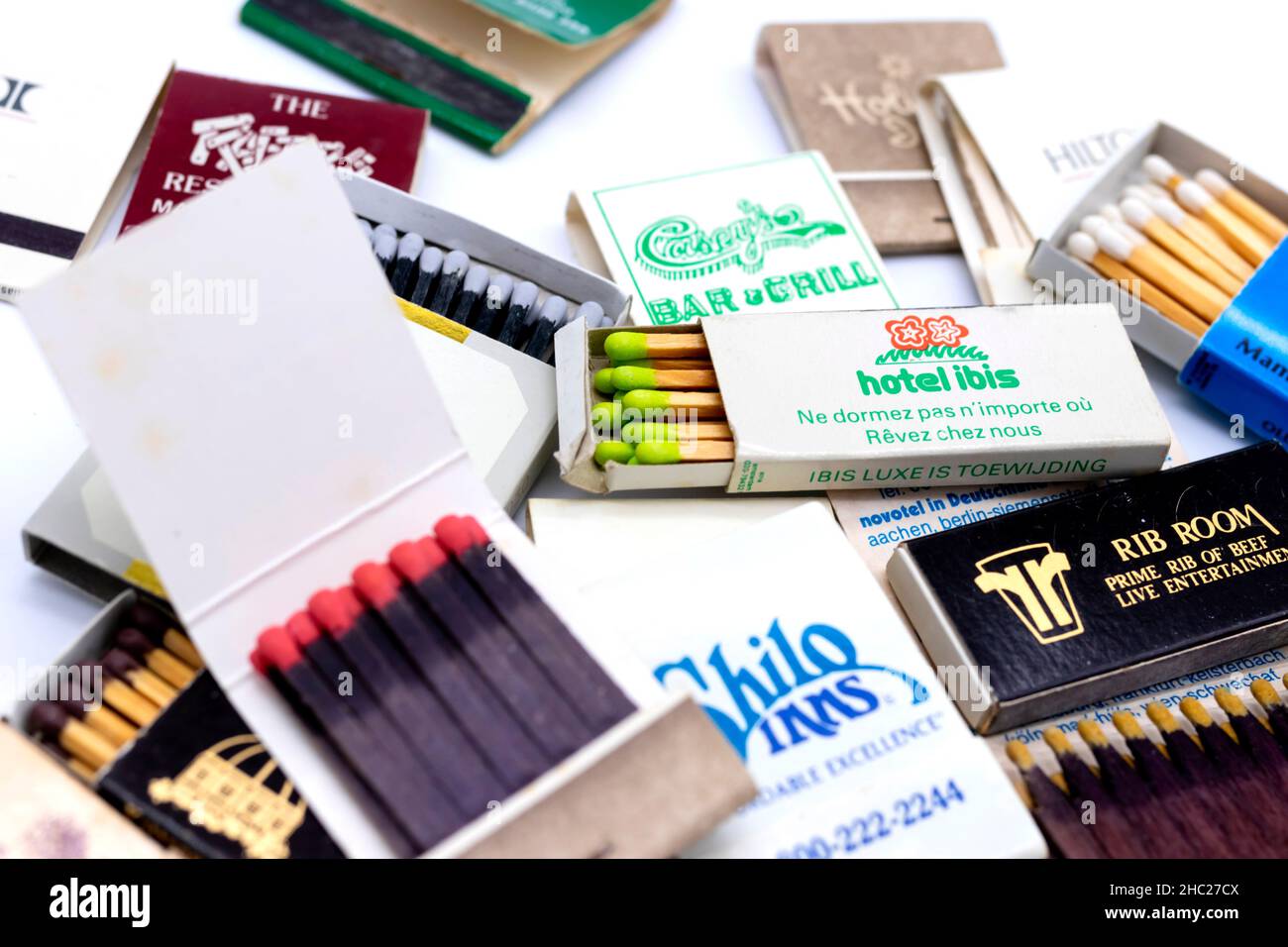 collection of vintage hotel and restaurant branded matchbooks and ...