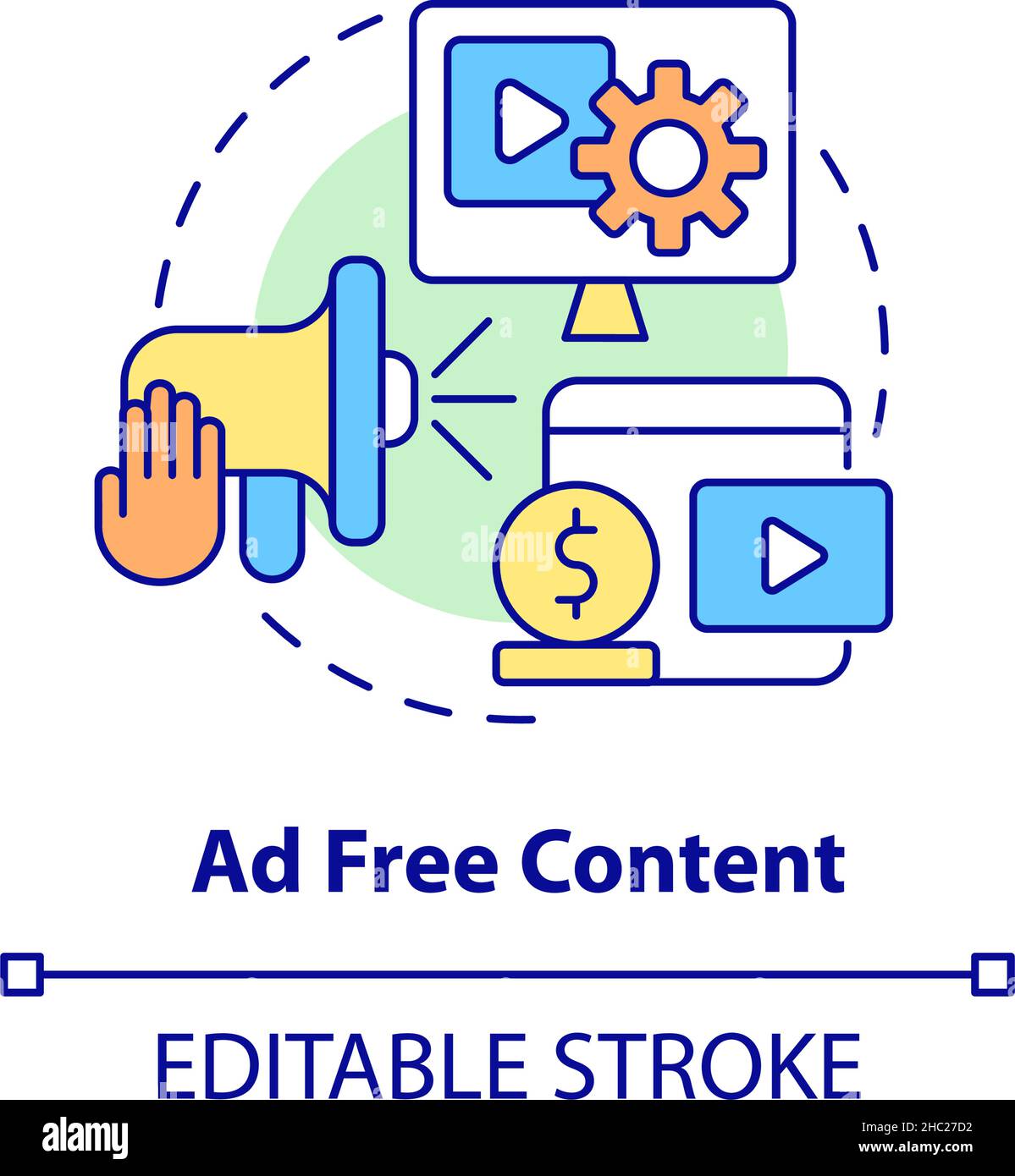 Ad free content concept icon Stock Vector Image & Art - Alamy