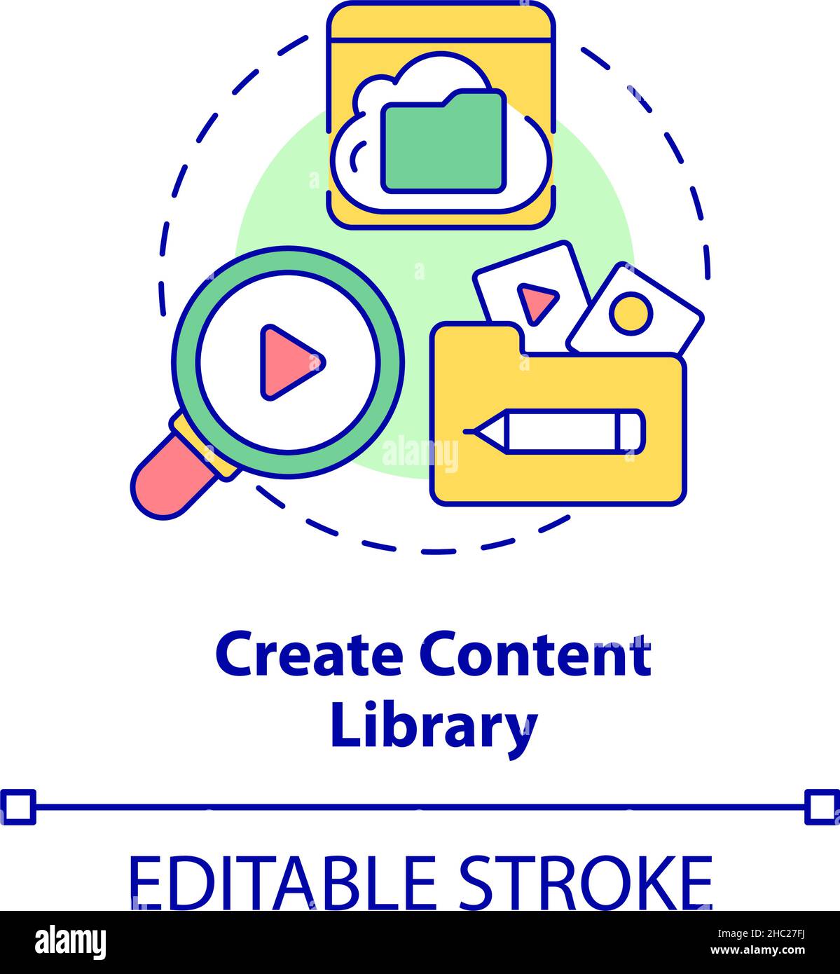 Create content library concept icon Stock Vector Image & Art - Alamy