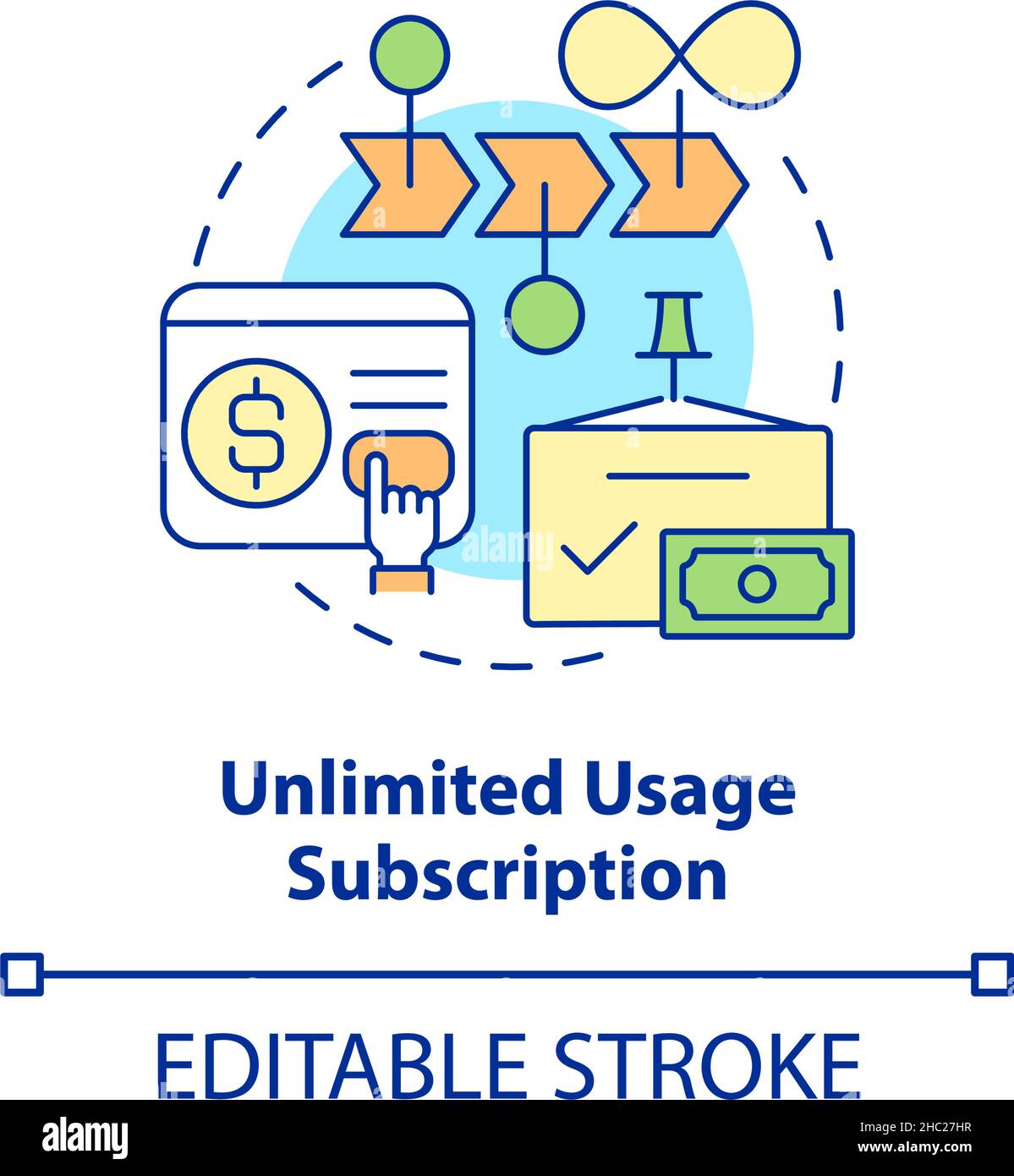 Unlimited usage subscription concept icon Stock Vector Image & Art - Alamy