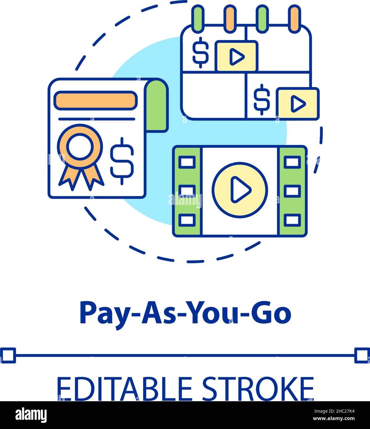 Pay as you go concept icon Stock Vector Image & Art - Alamy