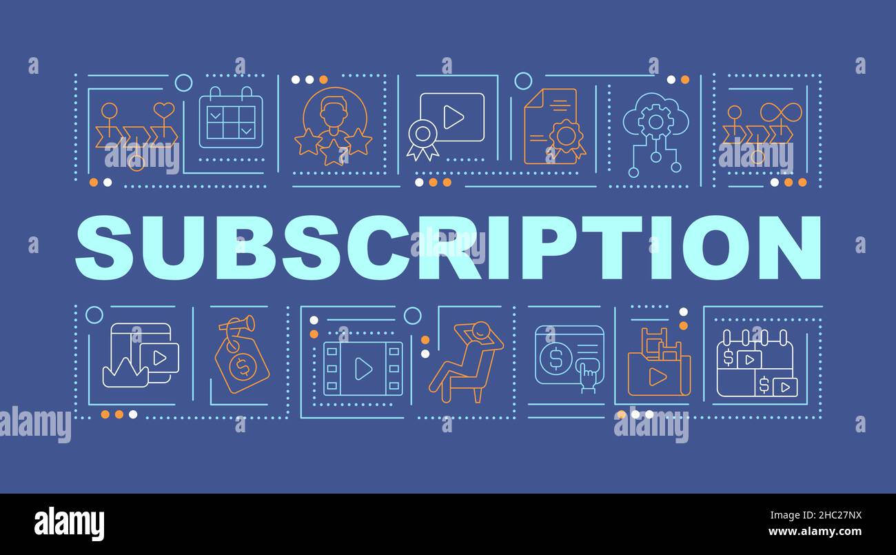 Subscription word concepts dark blue banner Stock Vector Image & Art ...