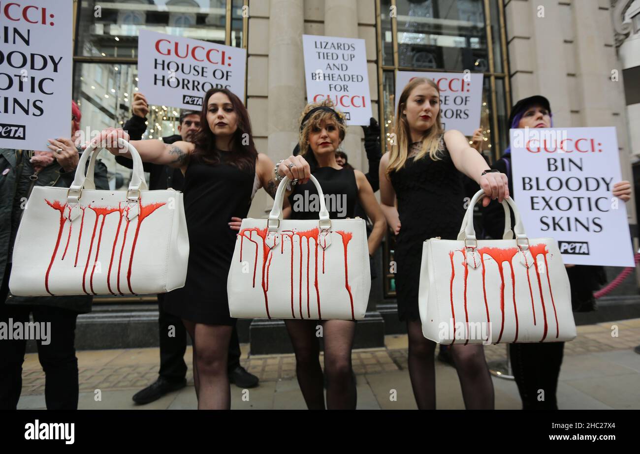 London, England, UK. 23rd Dec, 2021. PETA activists stage a protest ...