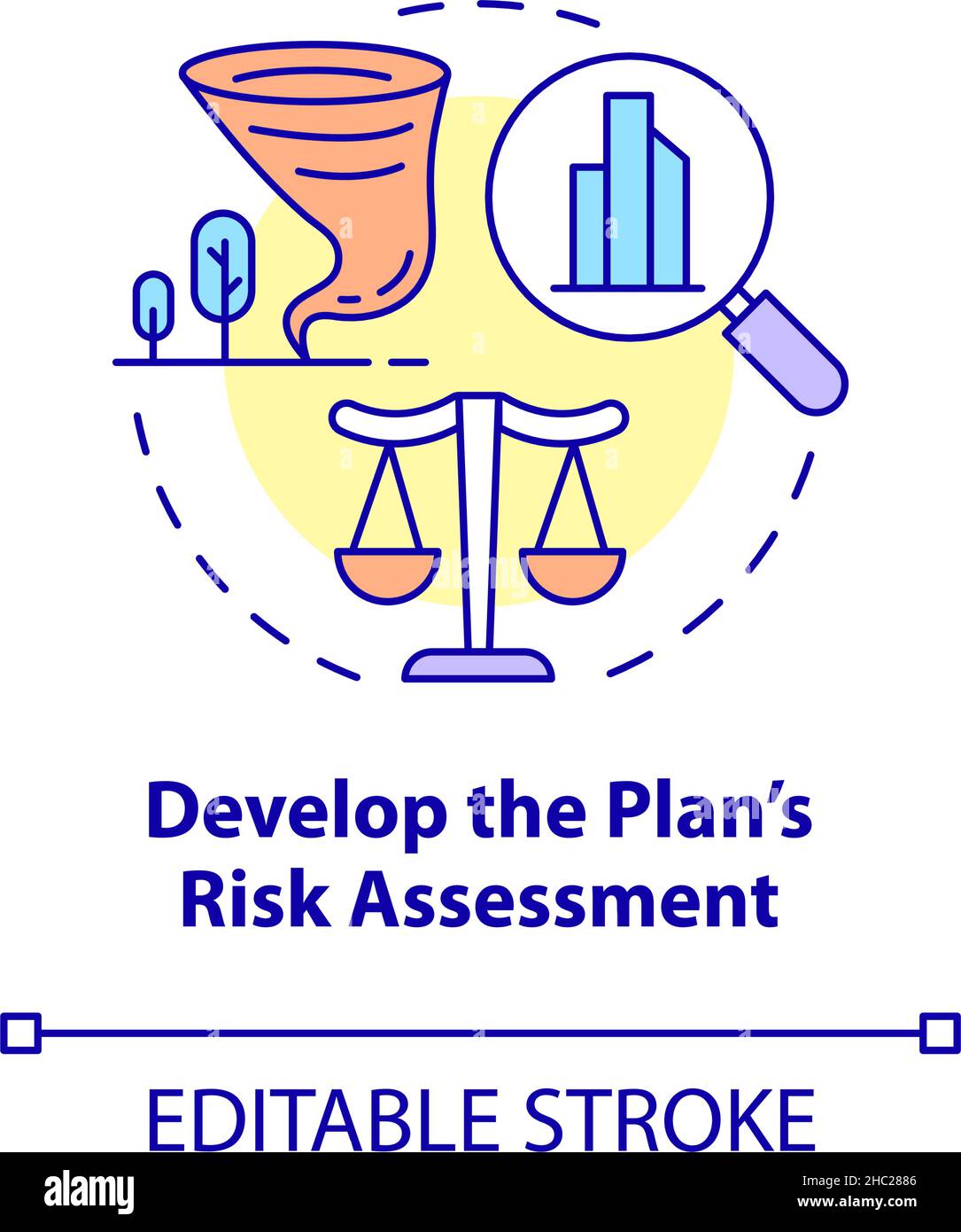 Develop plan risk assessment concept icon Stock Vector Image & Art - Alamy