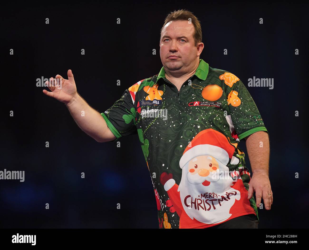 Brendan Dolan reacts during day nine of the William Hill World Darts ...